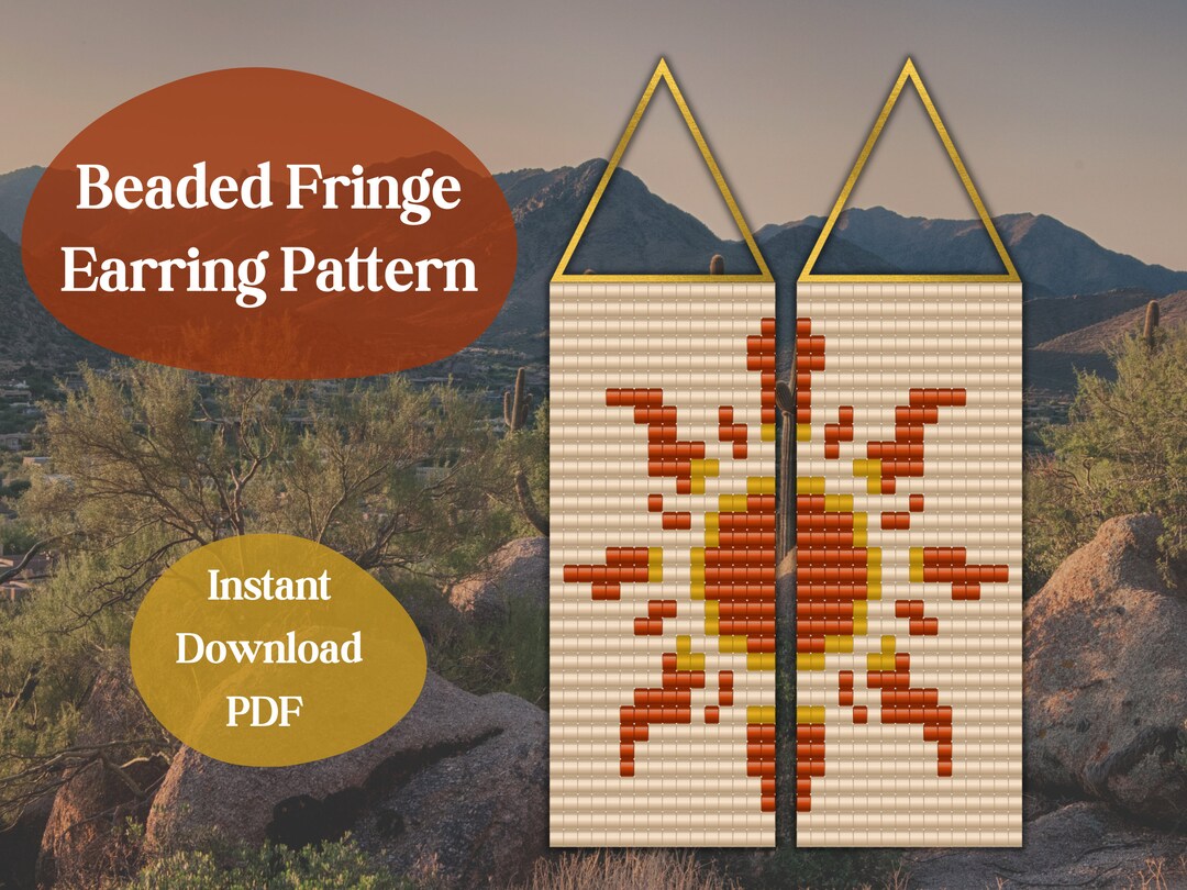 Desert Sun Beaded Fringe Earring Pattern - Fringe Component Seed Bead ...