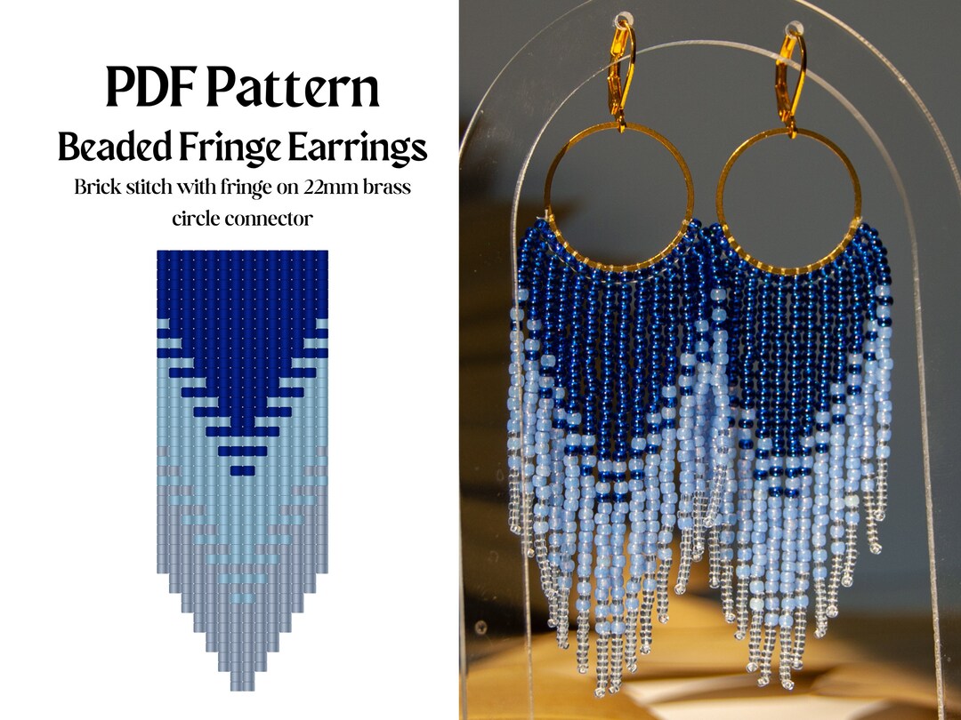 Bead Pattern for Brick Stitch Fringe Circle Beaded Earrings | Bead ...