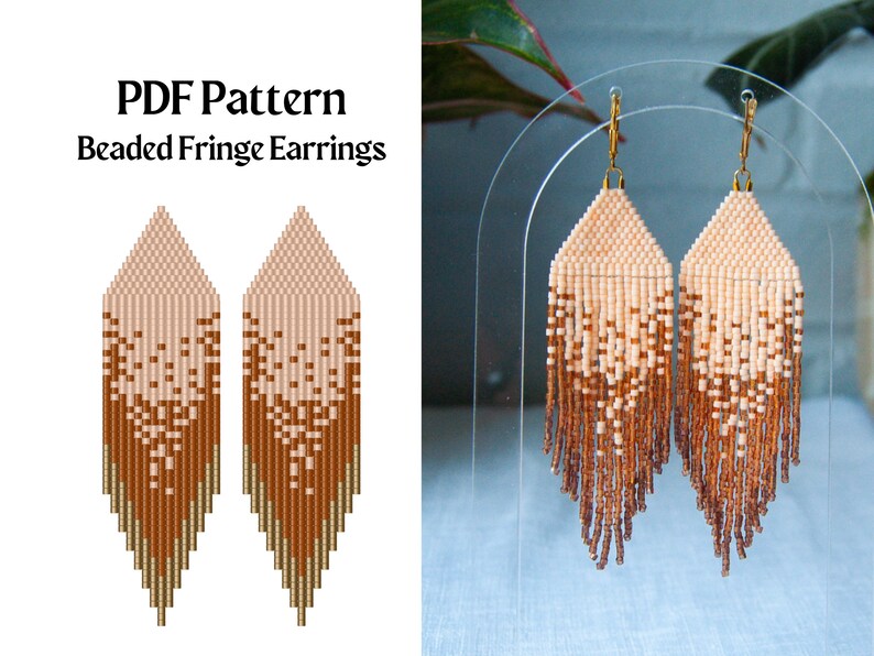 Bead Pattern for Brick Stitch Beaded Earrings Bead Weaving - Etsy