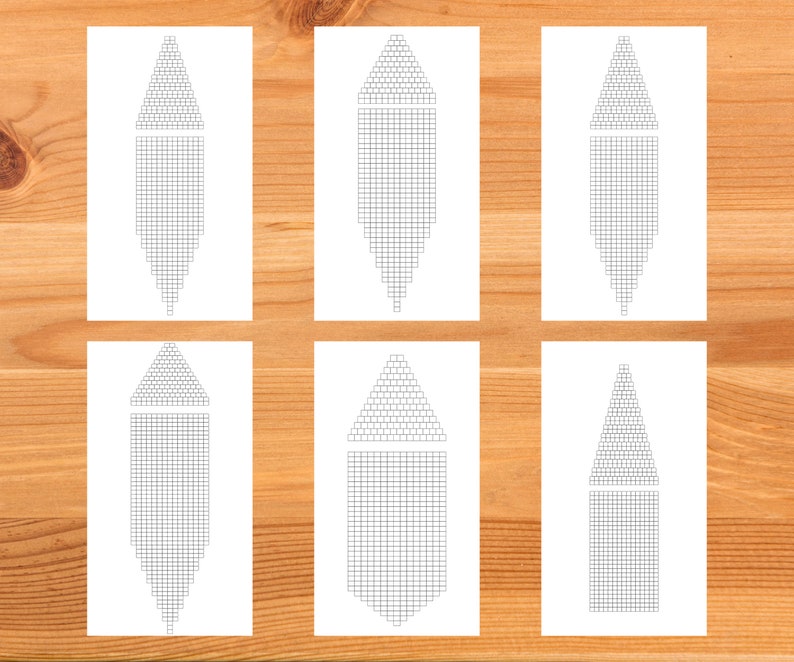 Bead Template - Graph Paper for Brick Stitch Bead Weaving Earrings ...