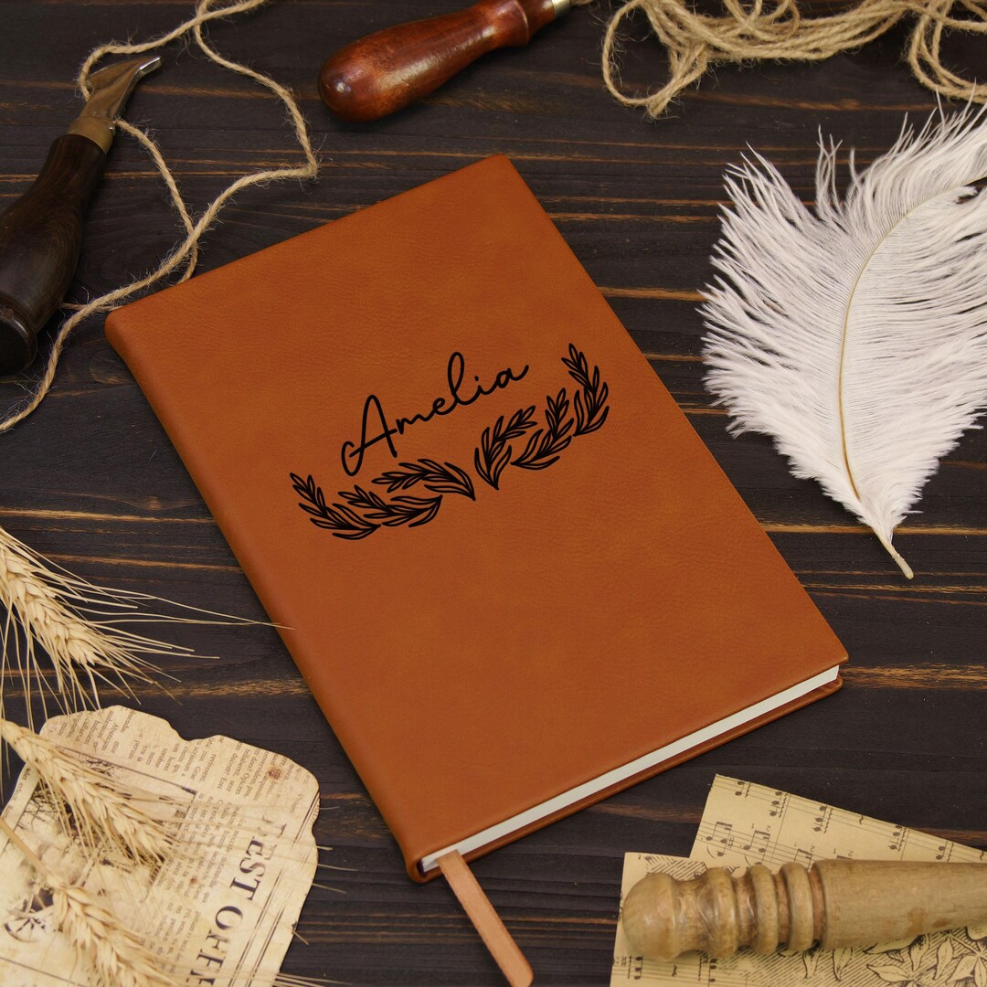 Personalized Leather Journal, Custom Engraved Leather Notebook ...
