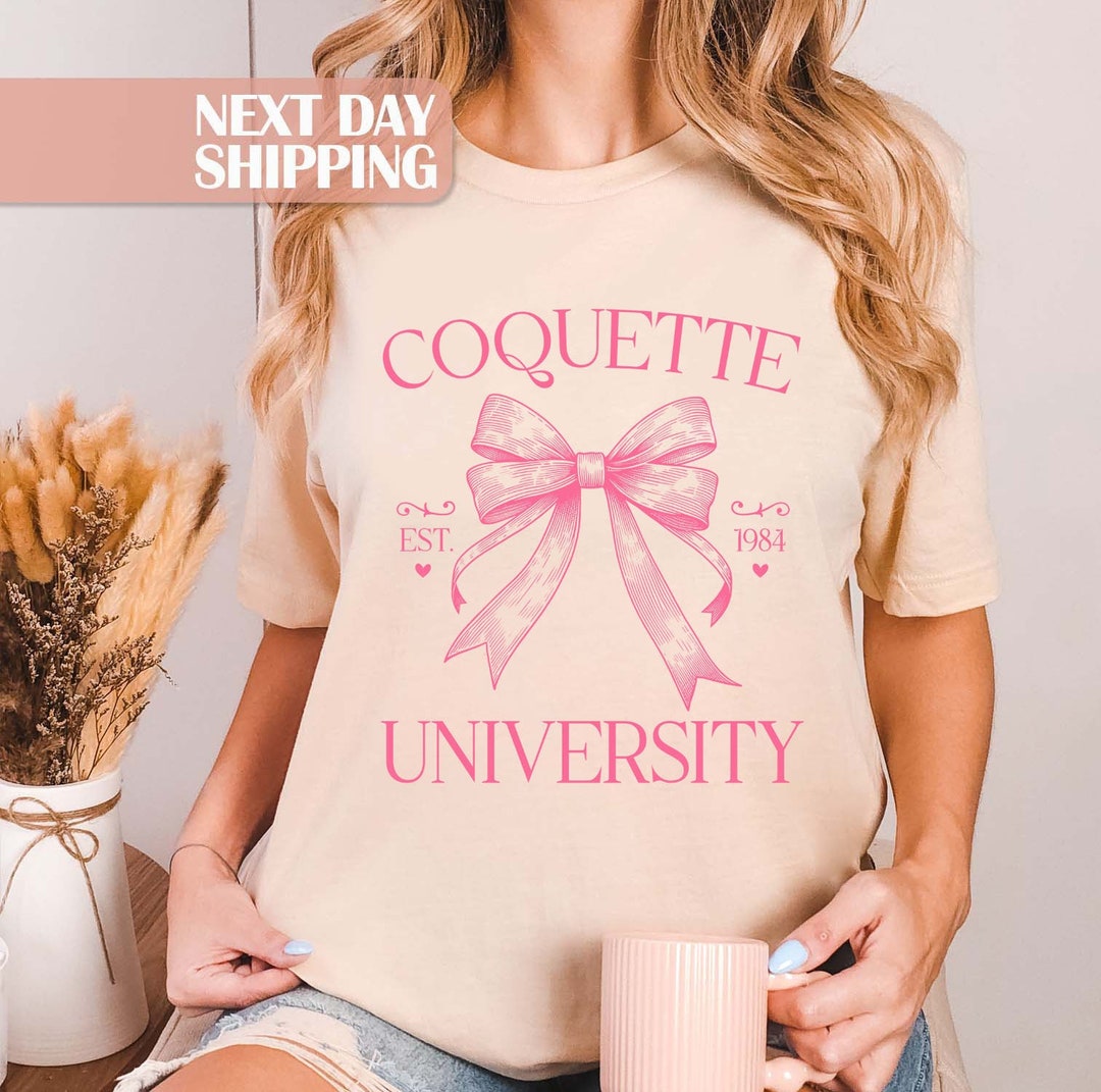 Coquette University, College Girl Tee, Coquette Pink Trendy, Coquette ...