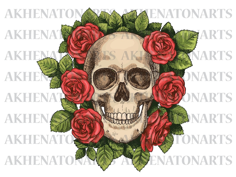 Floral Skull Png Skull Rose Skull Sublimation Design - Etsy