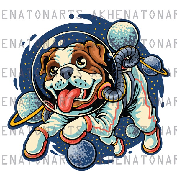 Space Dog Art - Etsy