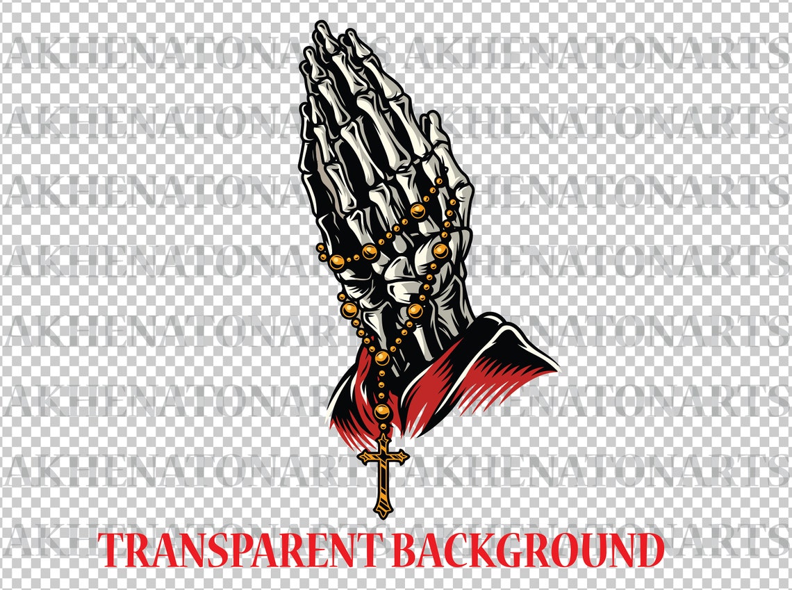 Praying Skeleton Hand Svg Skeleton Hand Clipart Praying Etsy