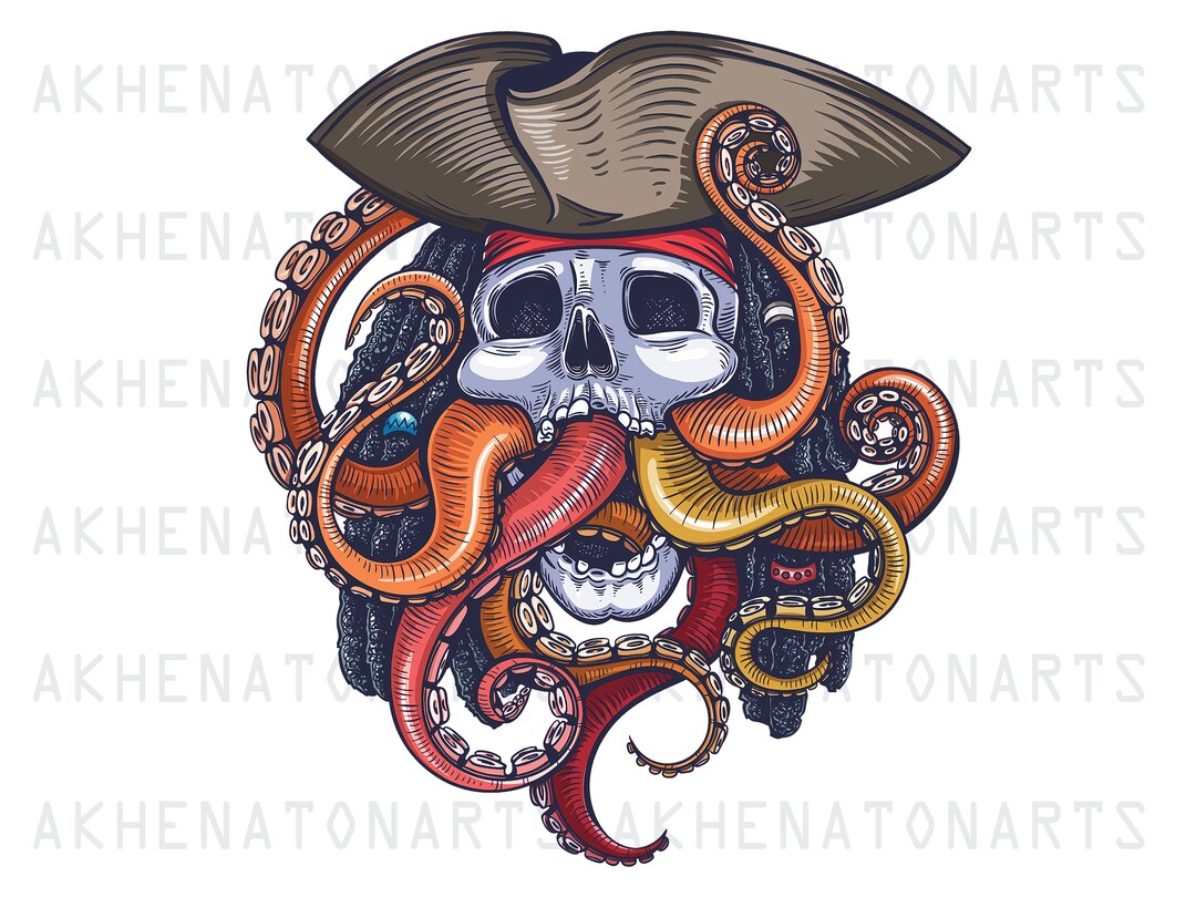 Pirate Skull Png Pirate Octopus Skull Pirate Sublimation - Etsy