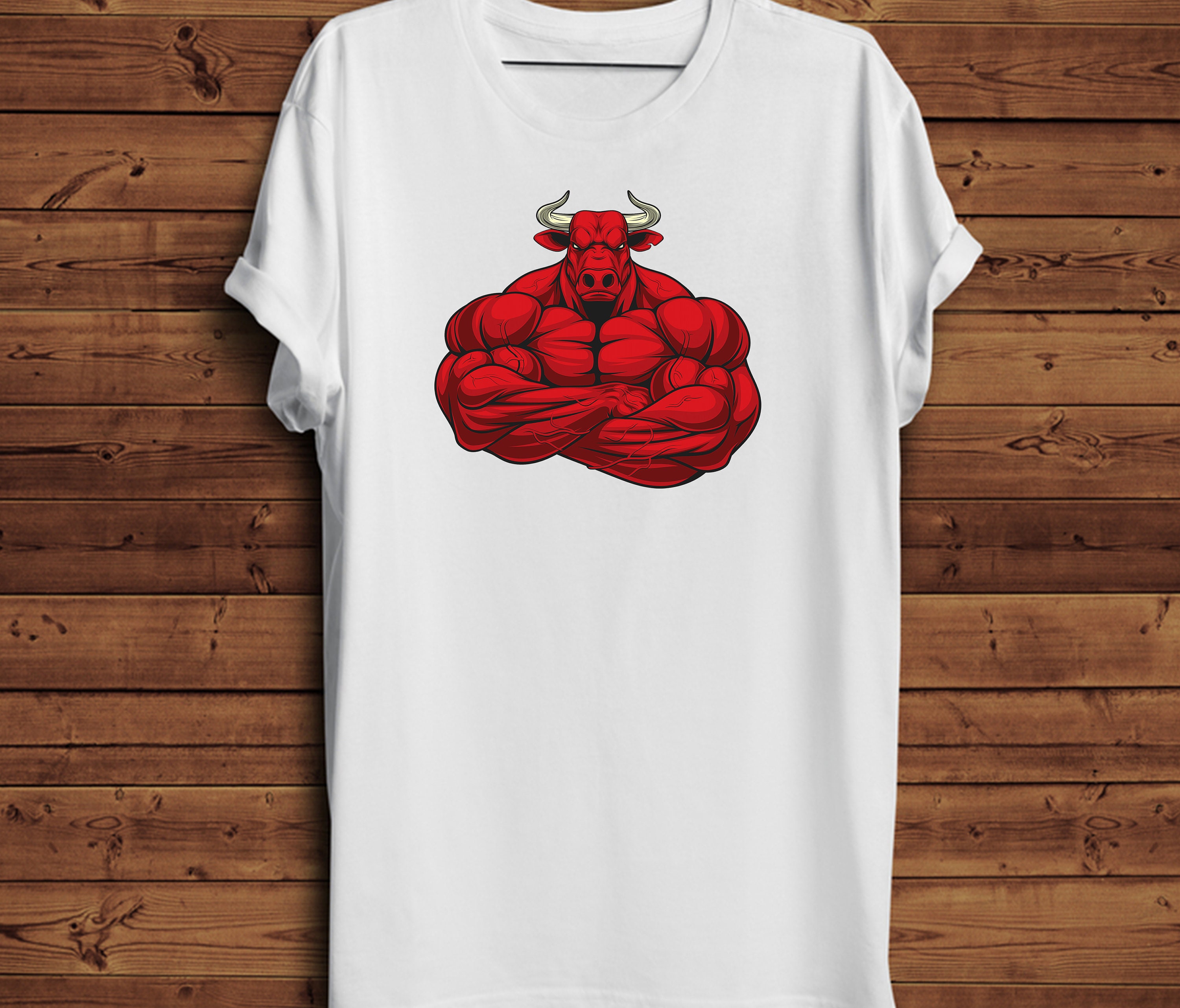 Bodybuilder Bull Png Red Bull Bull Design Muscle Bull - Etsy UK