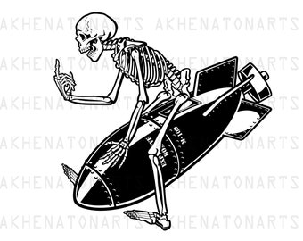 Skeleton Riding Bomb - Etsy