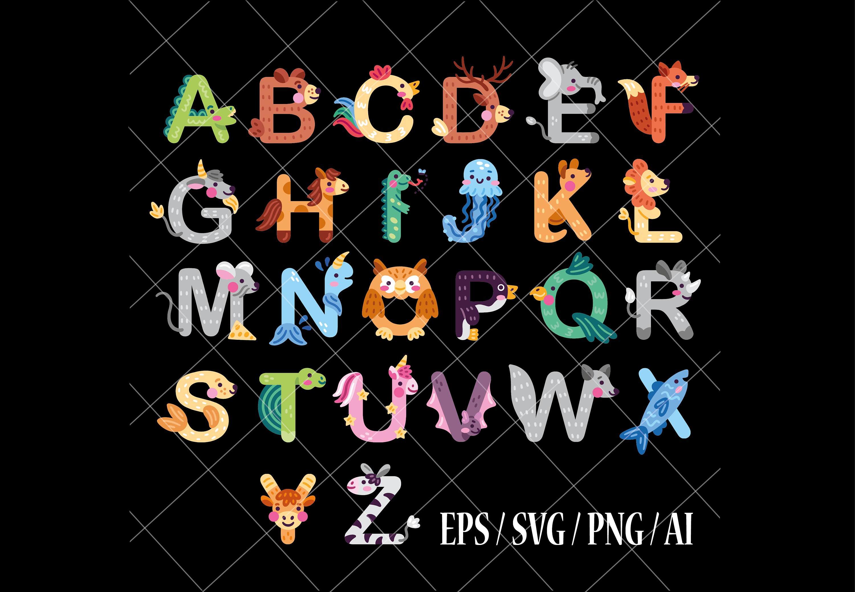 Animal Alphabet Clipart Animal Alphabet Png Education and - Etsy India
