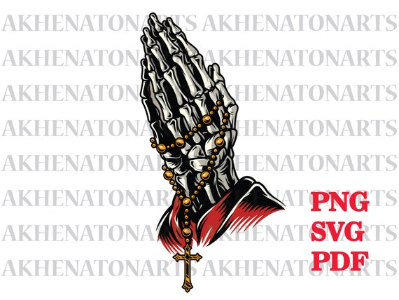 Praying Skeleton Hand Svg Skeleton Hand Clipart Praying Etsy