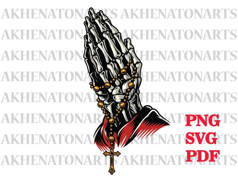 Praying Skeleton Hand Svg Skeleton Hand Clipart Praying Etsy
