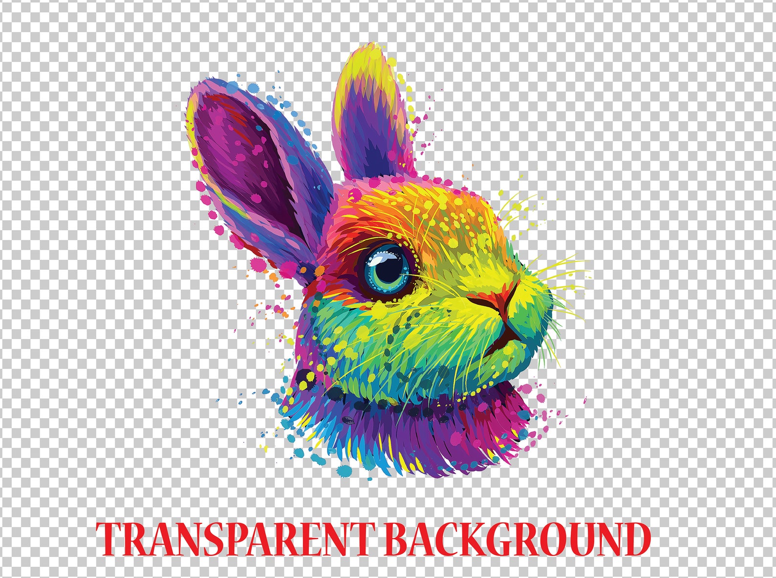 Colorful Rabbit Png Rabbit Clipart Rabbit Digital Download - Etsy