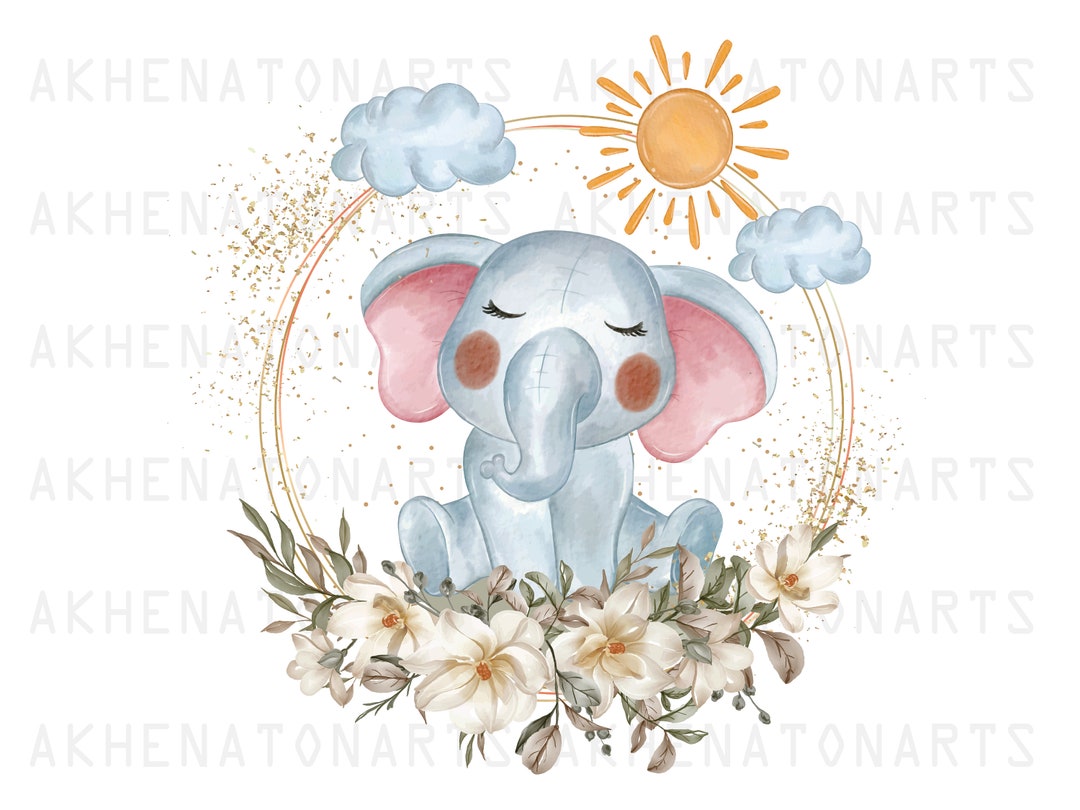 Elephant Watercolor Png Baby Elaphant Elephant Sublimation - Etsy