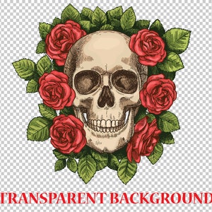 Floral Skull Png , Skull Rose , Skull Sublimation Design , Skull ...