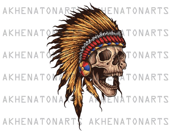 Indian Chief Head Skull