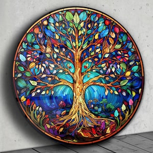 Tree of Life Stained Glass Window Wall Hangings Art Deco Panel Gift ...