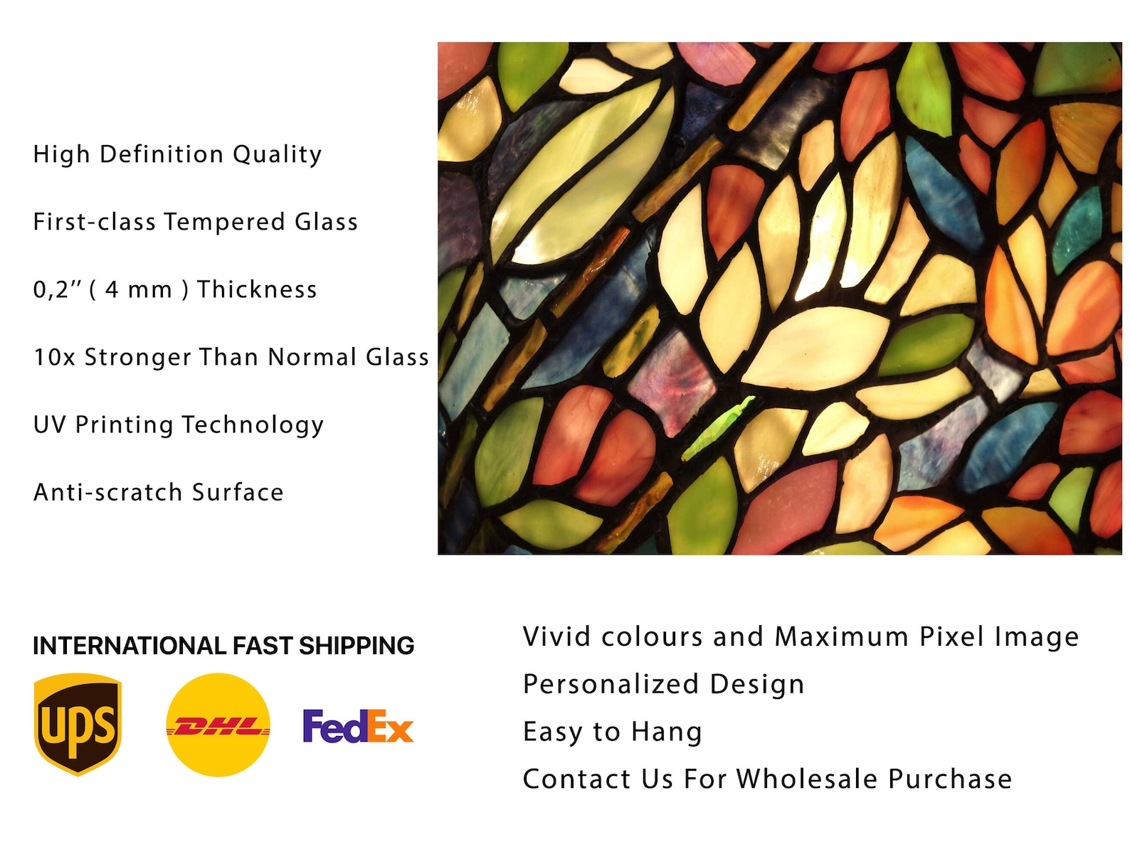 Stained Glass Design Glass Printing Wall Art Gift Wall - Etsy