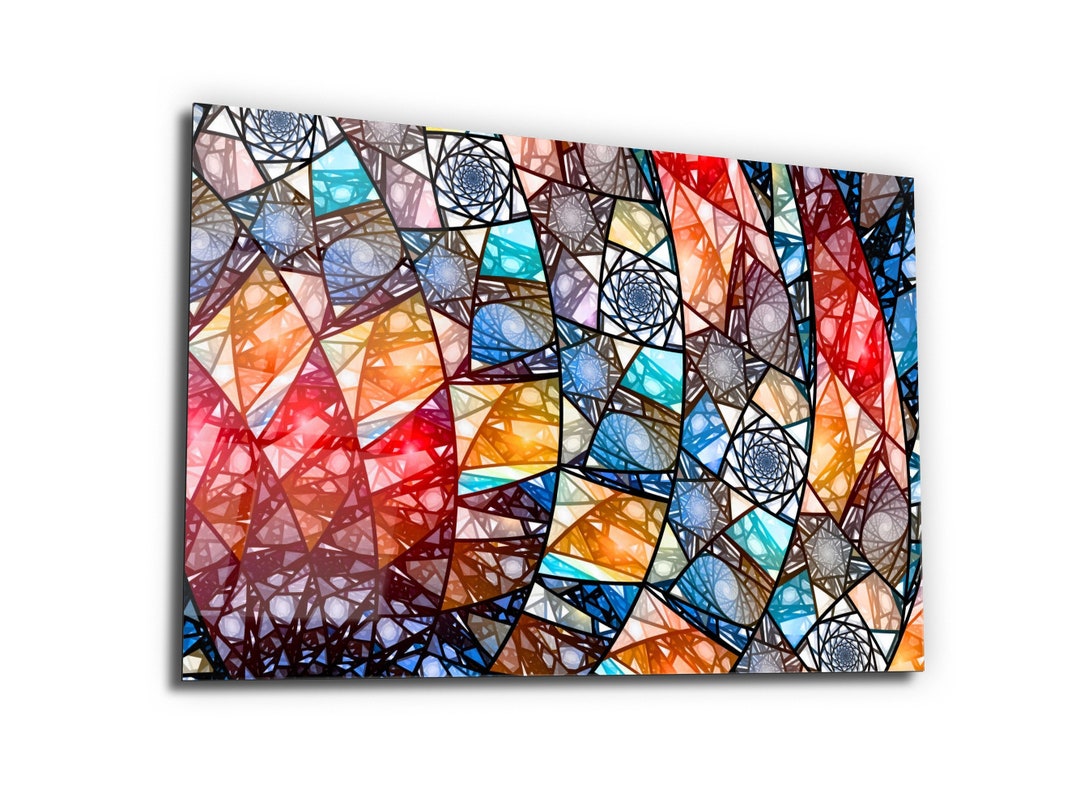 Colorful Stained Glass Wall Decor -glass Printing Wall Art Gift -home ...