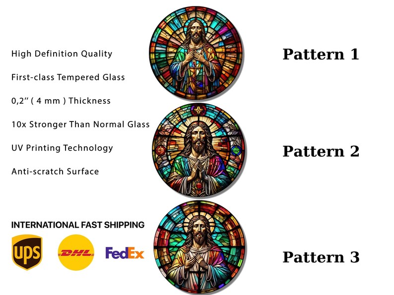 Jesus Christ Stained Glass Design Wall Painting Art Decor Gift ...