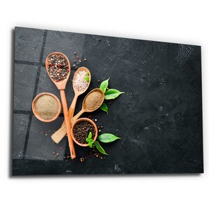 Indian Spices Glass Printing Wall Art, Kitchen Wall Decor, Home Decor ...