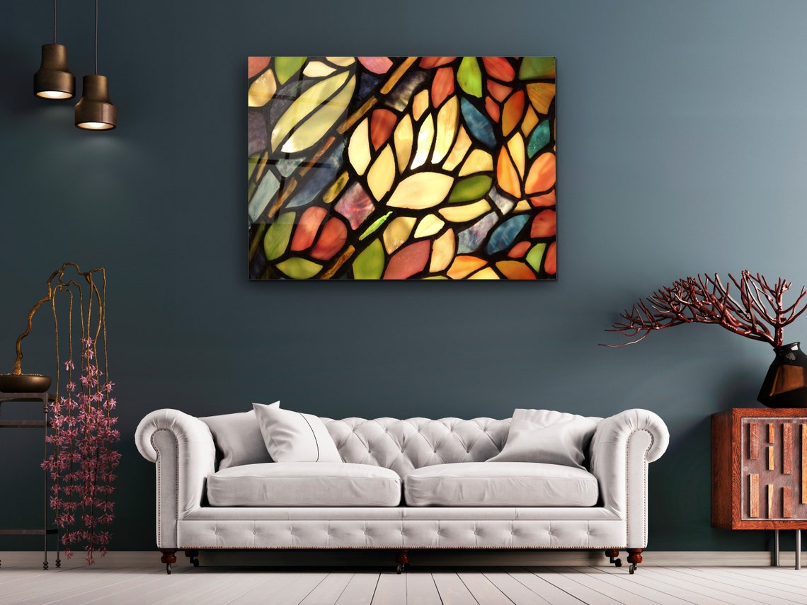 Stained Glass Design Glass Printing Wall Art Gift Wall - Etsy