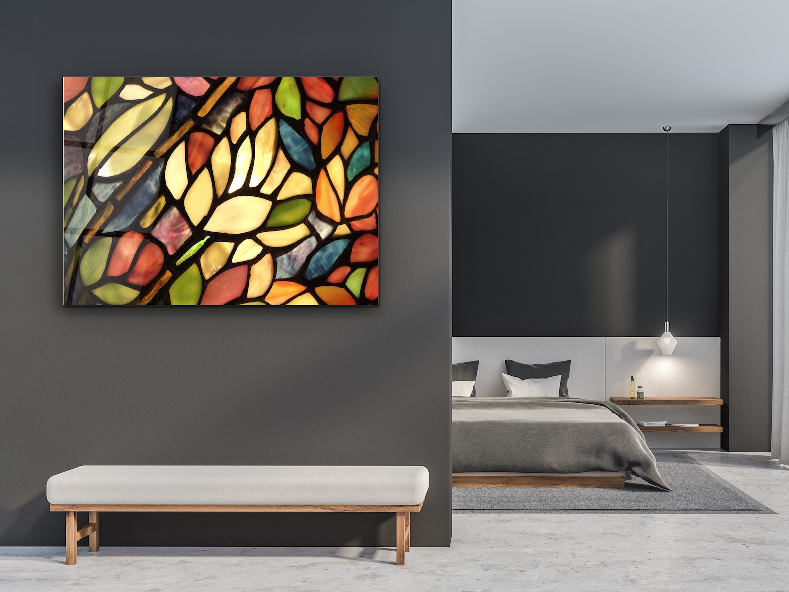 Stained Glass Design Glass Printing Wall Art Gift Wall - Etsy