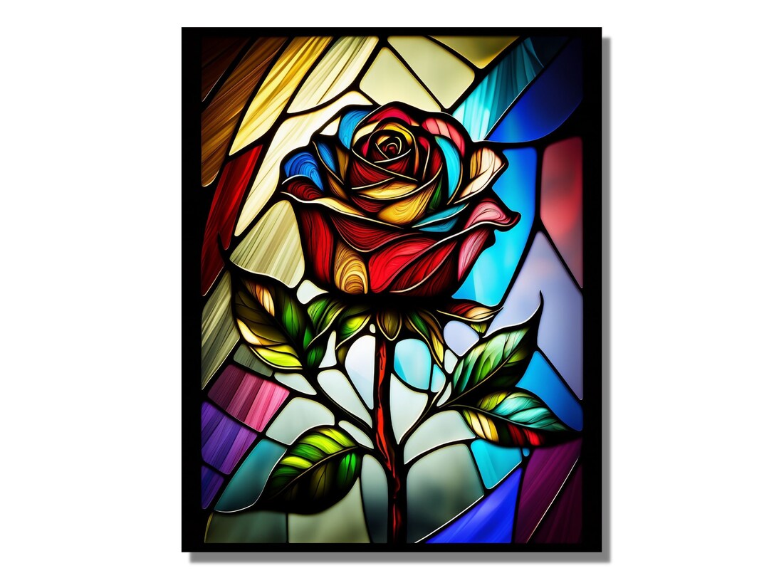 Rose Stained Glass Wall Painting Art Work, North Rose Window Wall ...