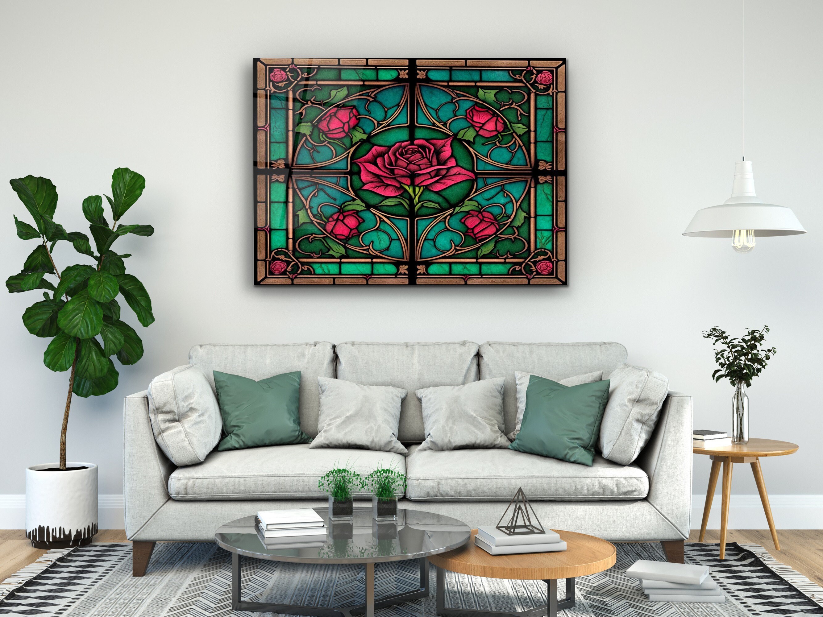 Stained Glass Painting Art Work Stained Glass Window Wall - Etsy