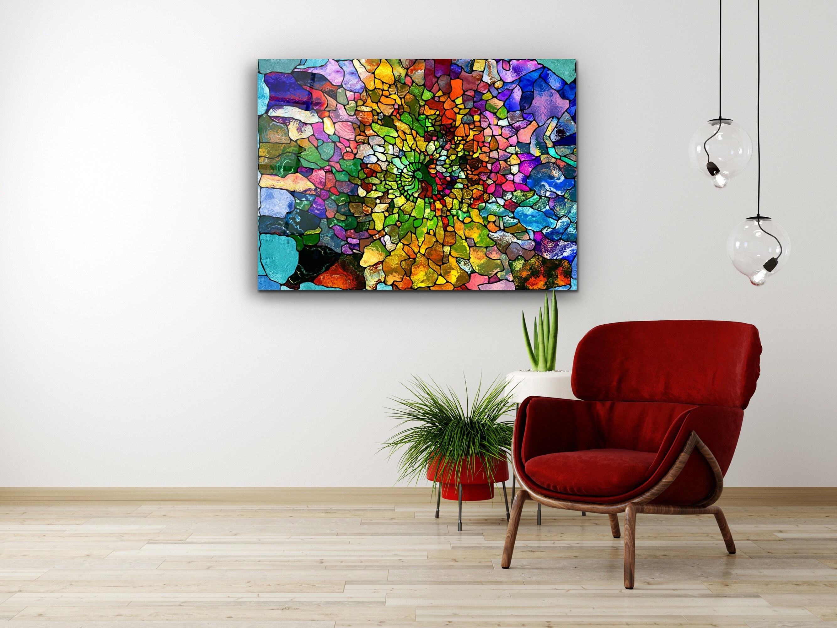 Stained Glass Wall Painting Decor-glass Wall Art-glass Mosaic - Etsy