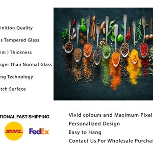 Indian Spices Glass Printing Wall Art, Kitchen Wall Decor, Home Decor ...