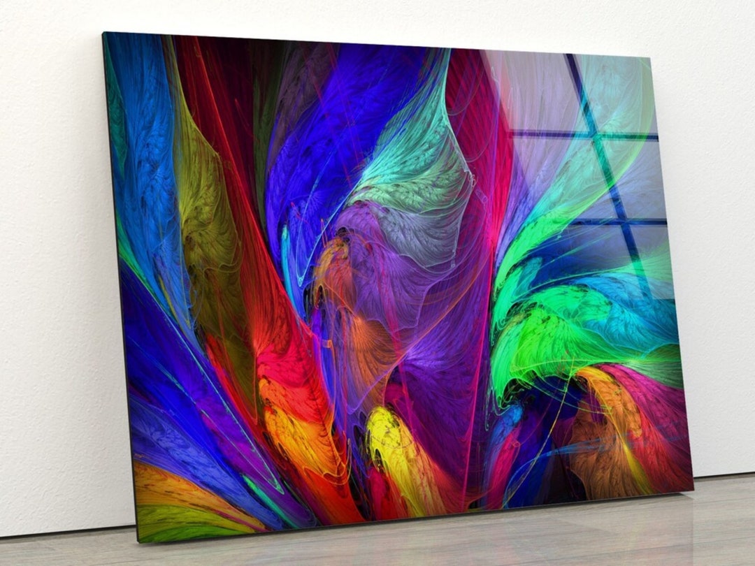 Abstract Colored Painting-stained Glass Art-glass Printing Wall Art ...