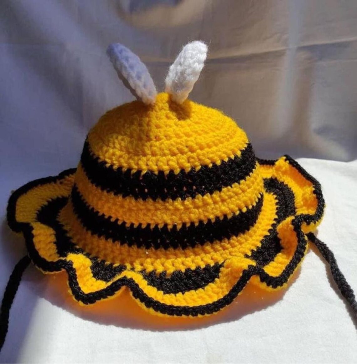 Bee Bucket Hat Yellow Crochet Handmade Hat - Etsy