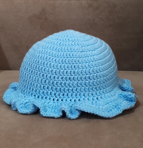 Ocean Blue Bucket Hat plain Cute Crochet Handmade Hat - Etsy