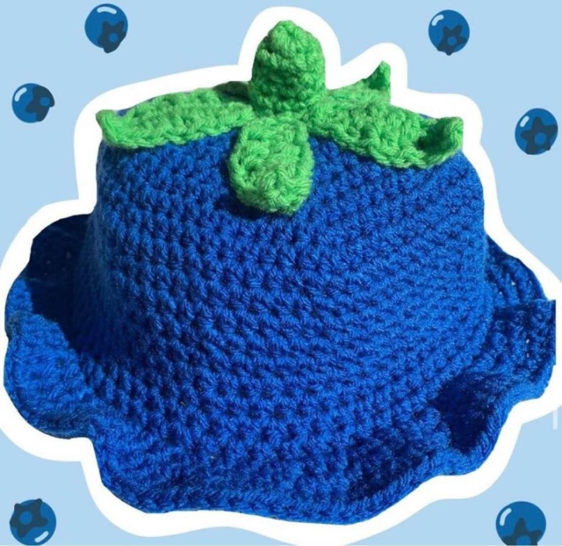 Blueberry Bucket Hat Cute Fruit Crochet Handmade Hat - Etsy
