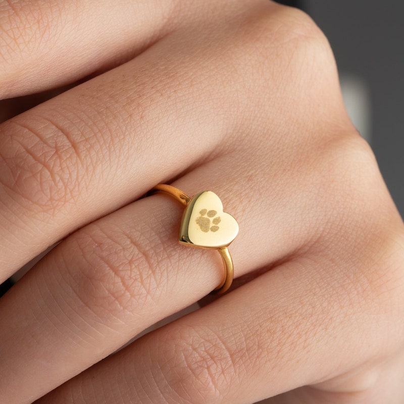 Initial Heart Ring - Etsy