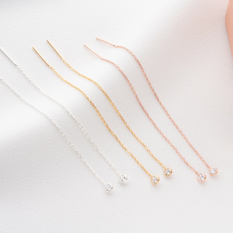 Crystal Chain Earrings - Etsy