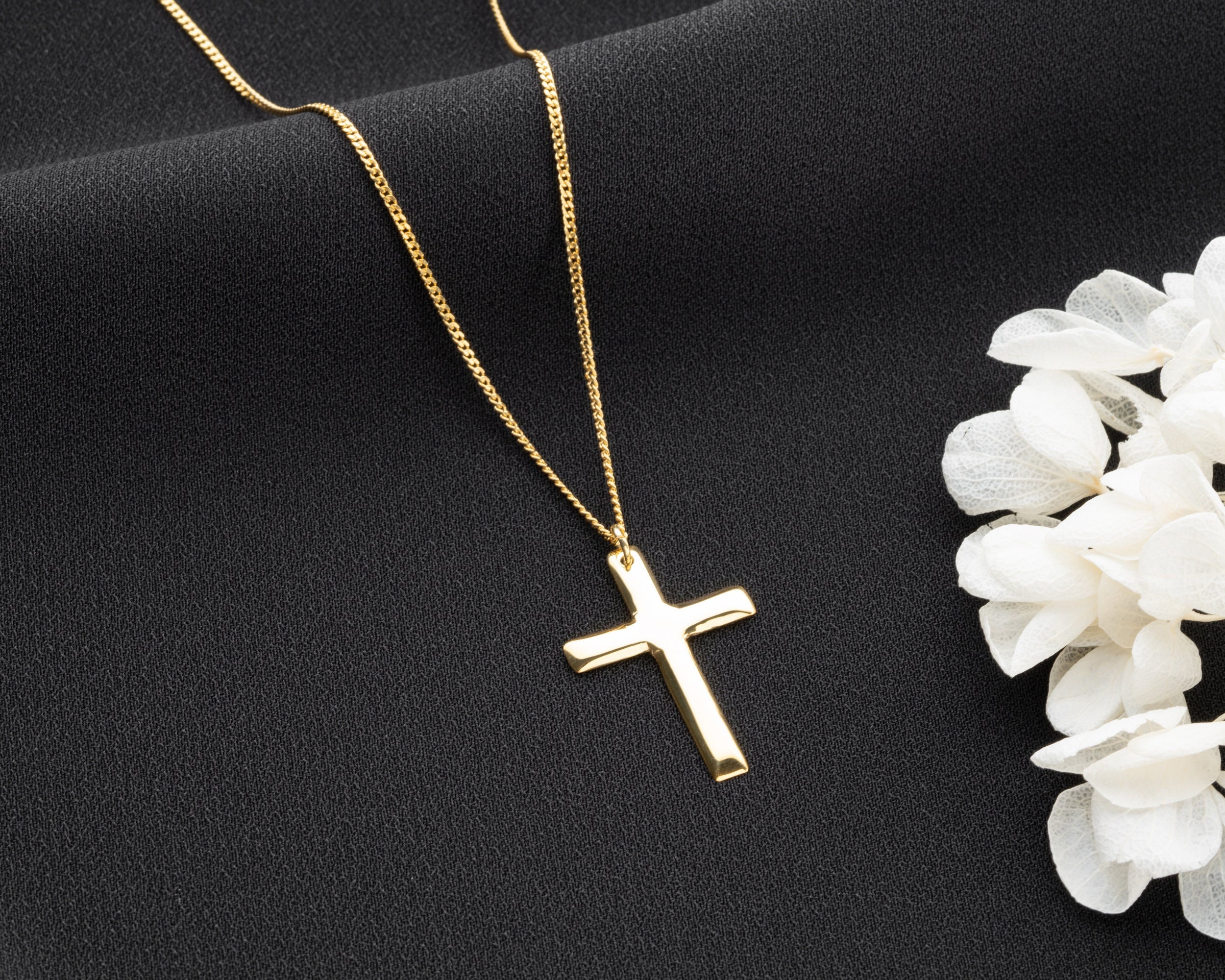 Dainty Gold Cross Necklace for Women Silver Cross Necklace Baptism ...