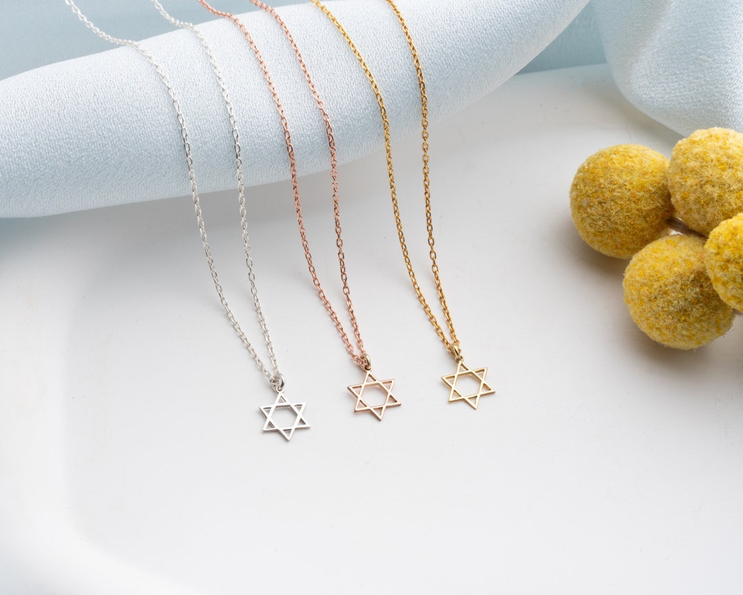 Star of David Necklace Women Gold Magen David Necklace Silver Suleiman ...