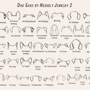 Custom Dog Name Necklace Dog Ears Necklace Pet Memorial Necklace Silver ...