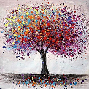Colorful Tree. Digital Art. Downloadable Print. Figurative Art. Wall ...