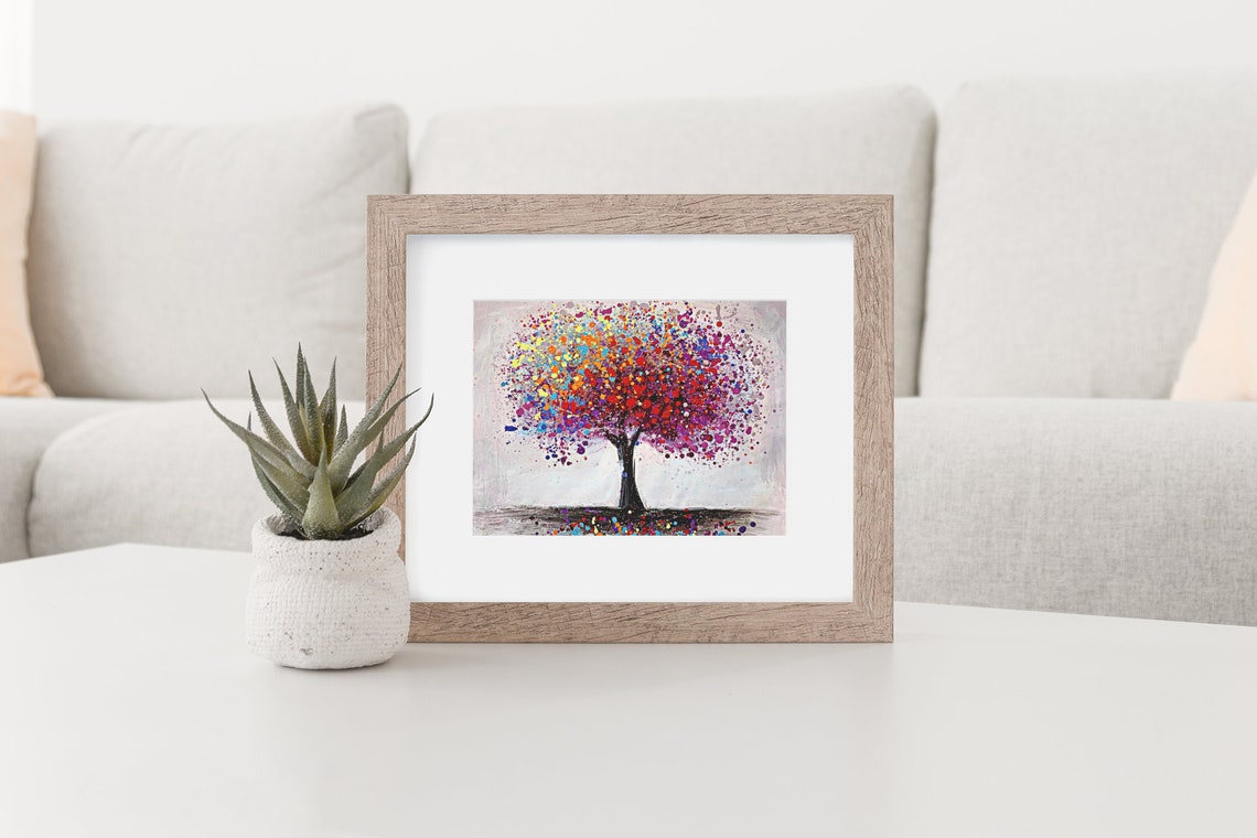 Colorful Tree. Digital Art. Downloadable Print. Figurative - Etsy