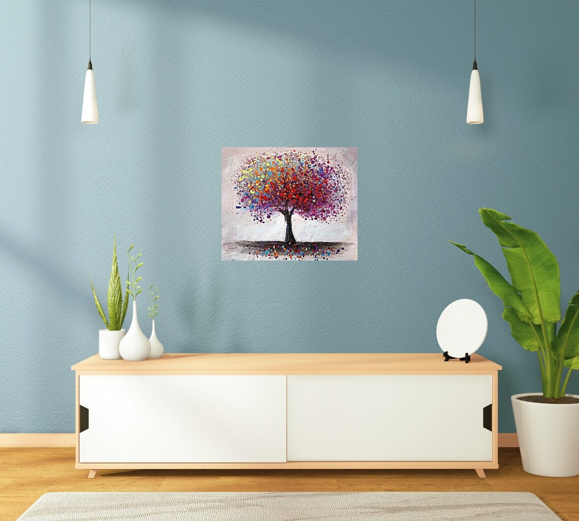 Colorful Tree. Digital Art. Downloadable Print. Figurative - Etsy