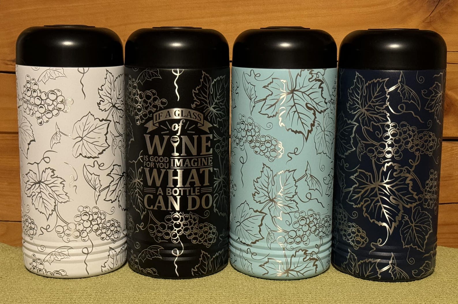 Grapevine Wine Chiller Wrap Full Wrap Seamless Design Digital Files for ...