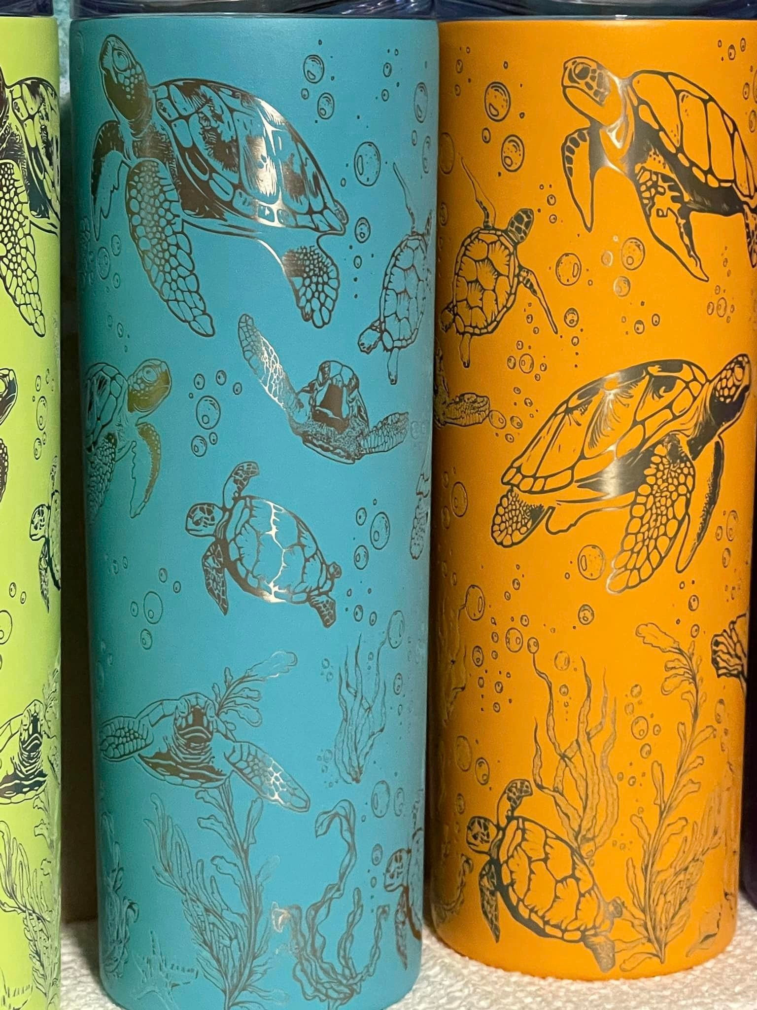 Sea Turtle Full Wrap Seamless Design Digital Files for 40oz, 20oz Maars ...