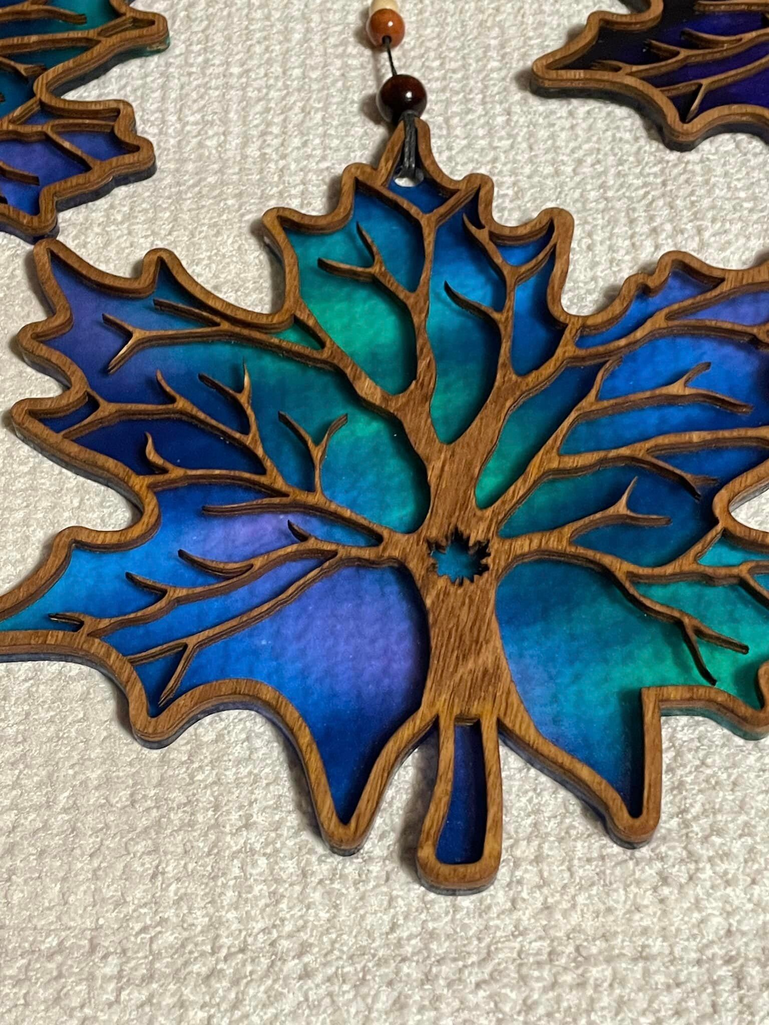 Maple Leaf Tree Sun Catcher Digital File in Svg, Ai, & Pdf - Etsy
