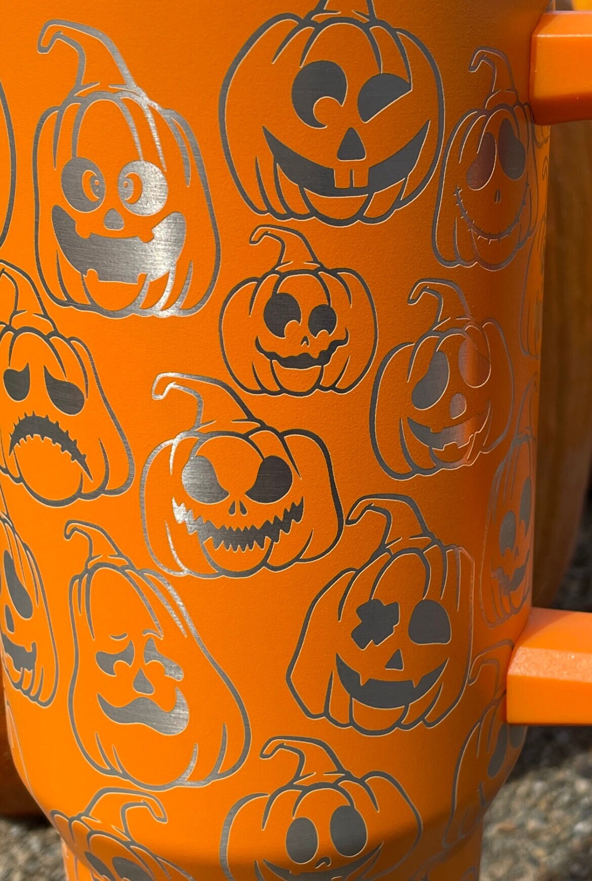 Pumpkin Jack-o-lantern Full Wrap Seamless Design Digital Files for 40oz ...