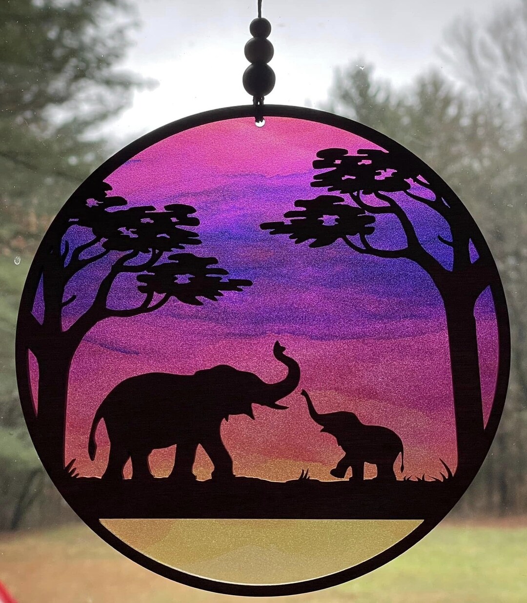 Elephant Scene Sun Catcher Digital Files in SVG and PDF - Etsy