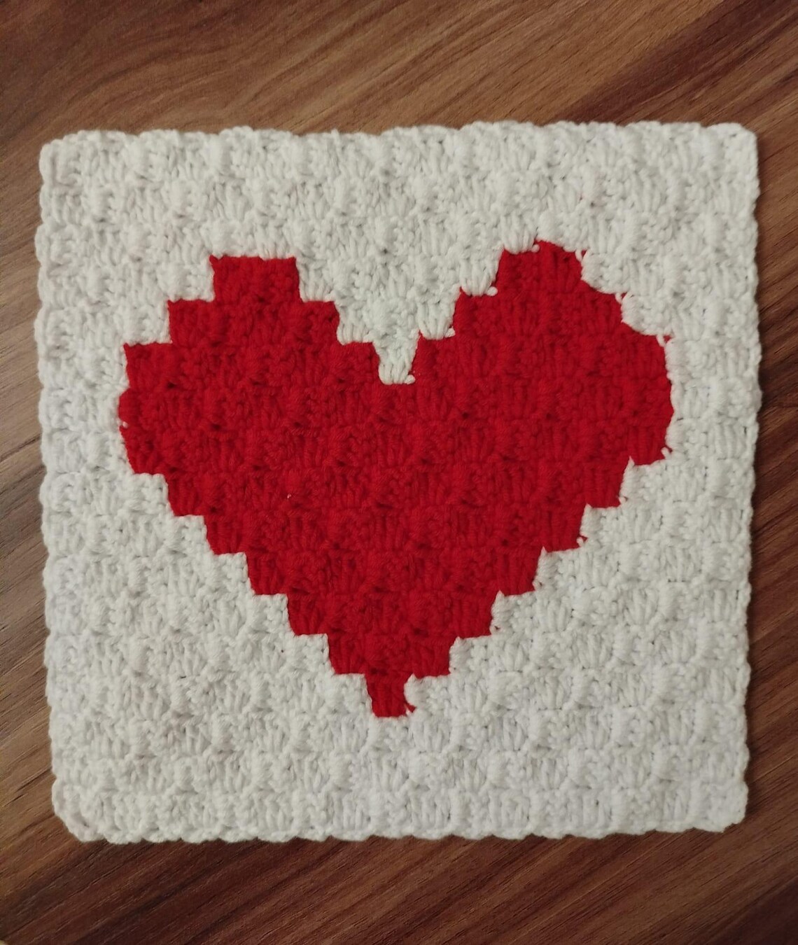 Corner to Corner Crochet Square, Heart Crochet Square, Heart Granny ...