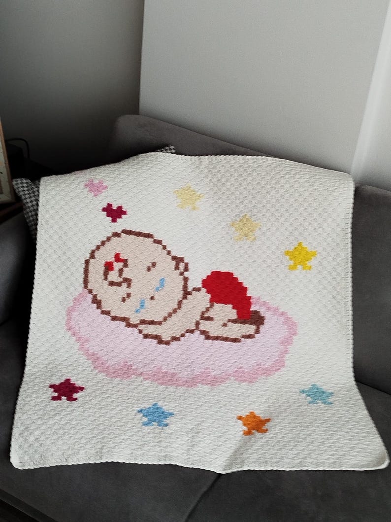 C2C Sleeping Baby Blanket Pattern, Crochet Baby Blanket Pattern, C2c ...