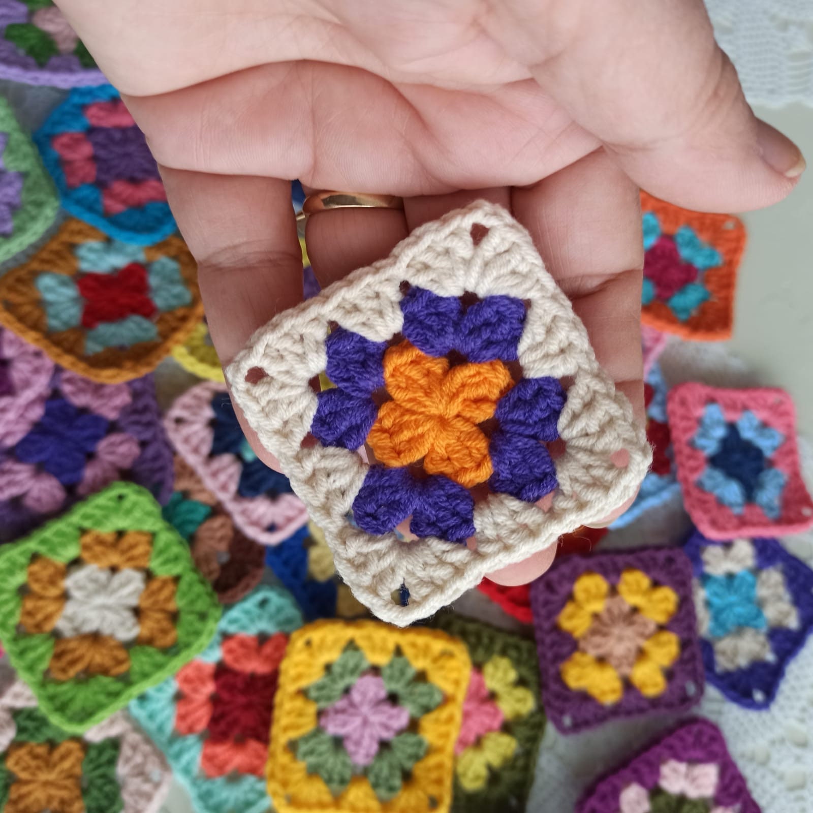 Handmade Crochet Granny Squares, Colorful Cotton Motifs (2x2 Inch) - Etsy